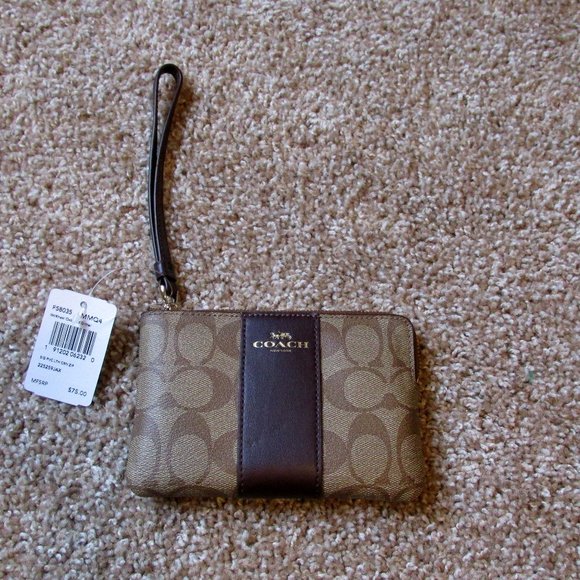 Coach | Bags | Coach Signature Corner Wristlet F5835 | Poshmark